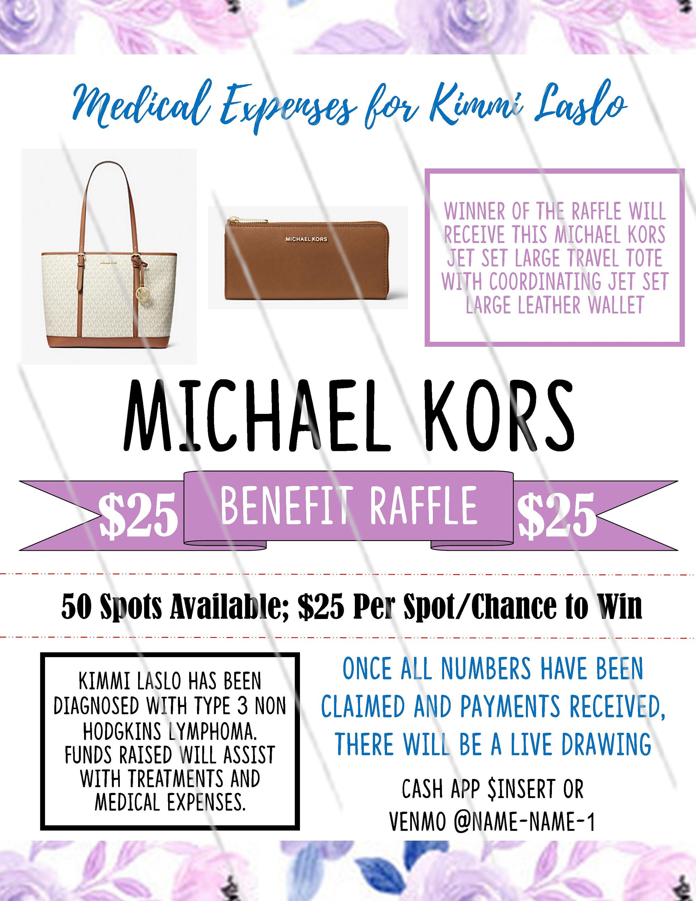 Purse Raffle Fundraiser 8 1/2 X 11 Flyer digital File - Etsy