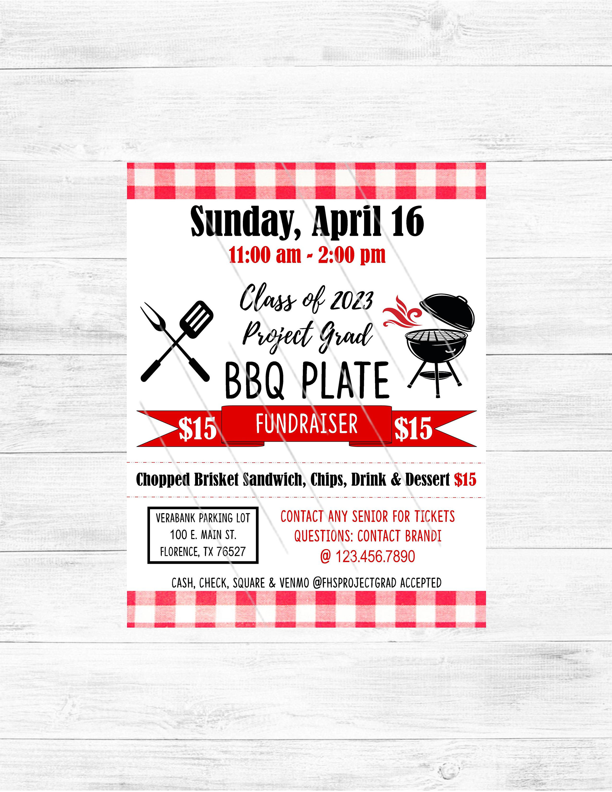 BBQ Plate Fundraiser 8 1/2 X 11 Flyer *digital File* - Etsy