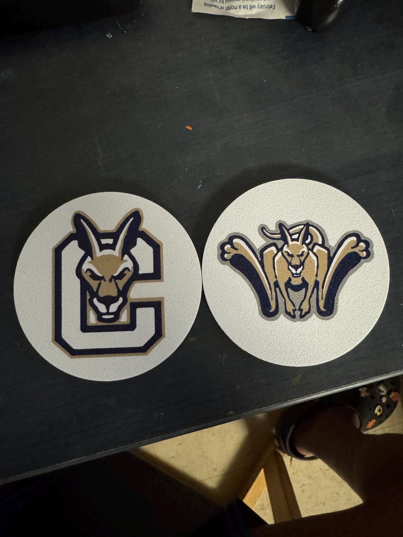 3D Printed College Sports Logo Coasters - Set of 4 (read Description ...