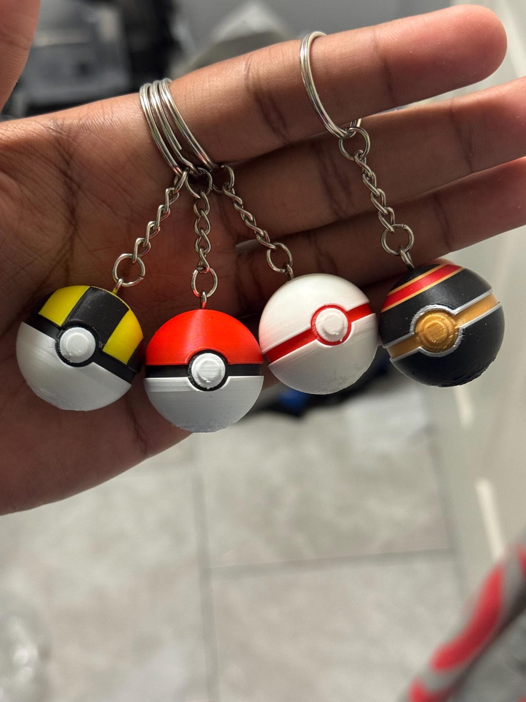 3D Printed Poké Ball Keychains - Etsy