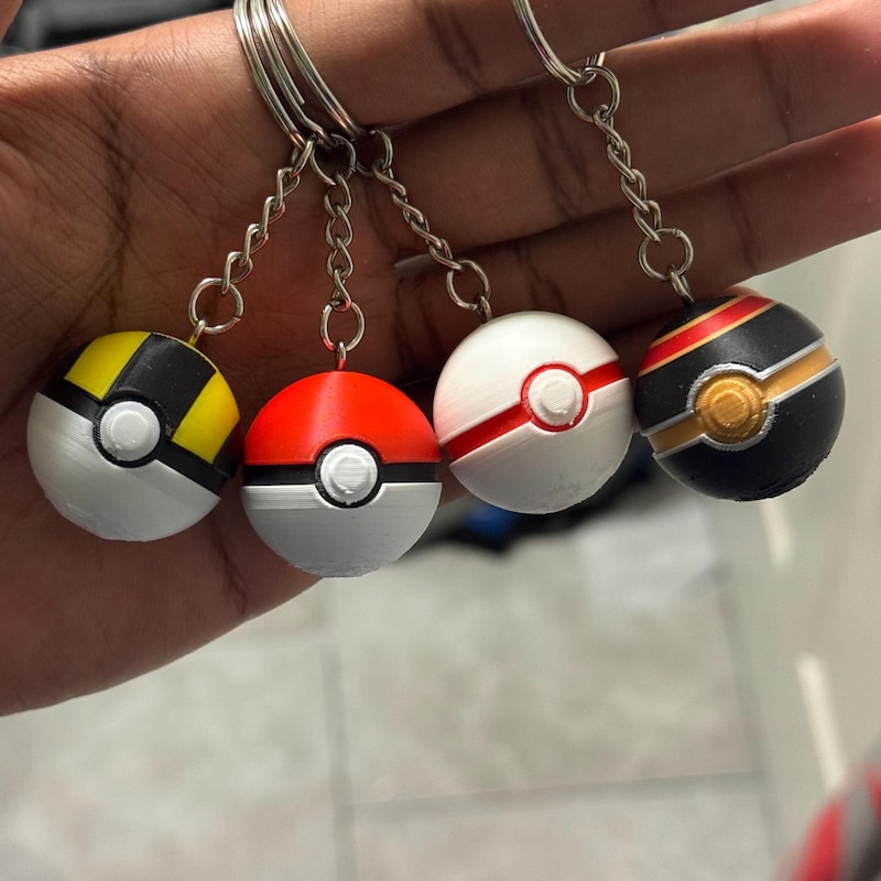 Pokeballs Key Chain - Etsy