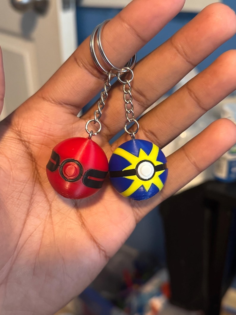 3D Printed Poké Ball Keychains - Etsy