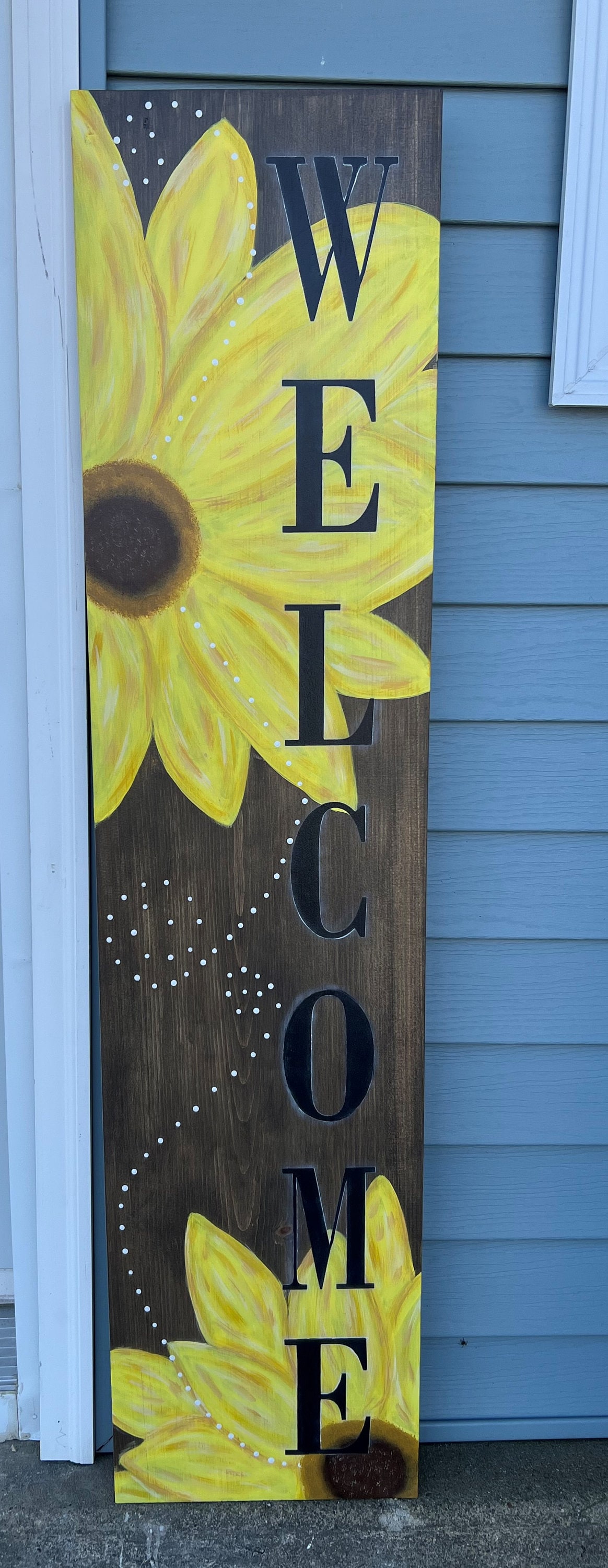 Daisy Flower Welcome Porch Leaner. Outdoor Welcome Sign. Welcome Flower ...