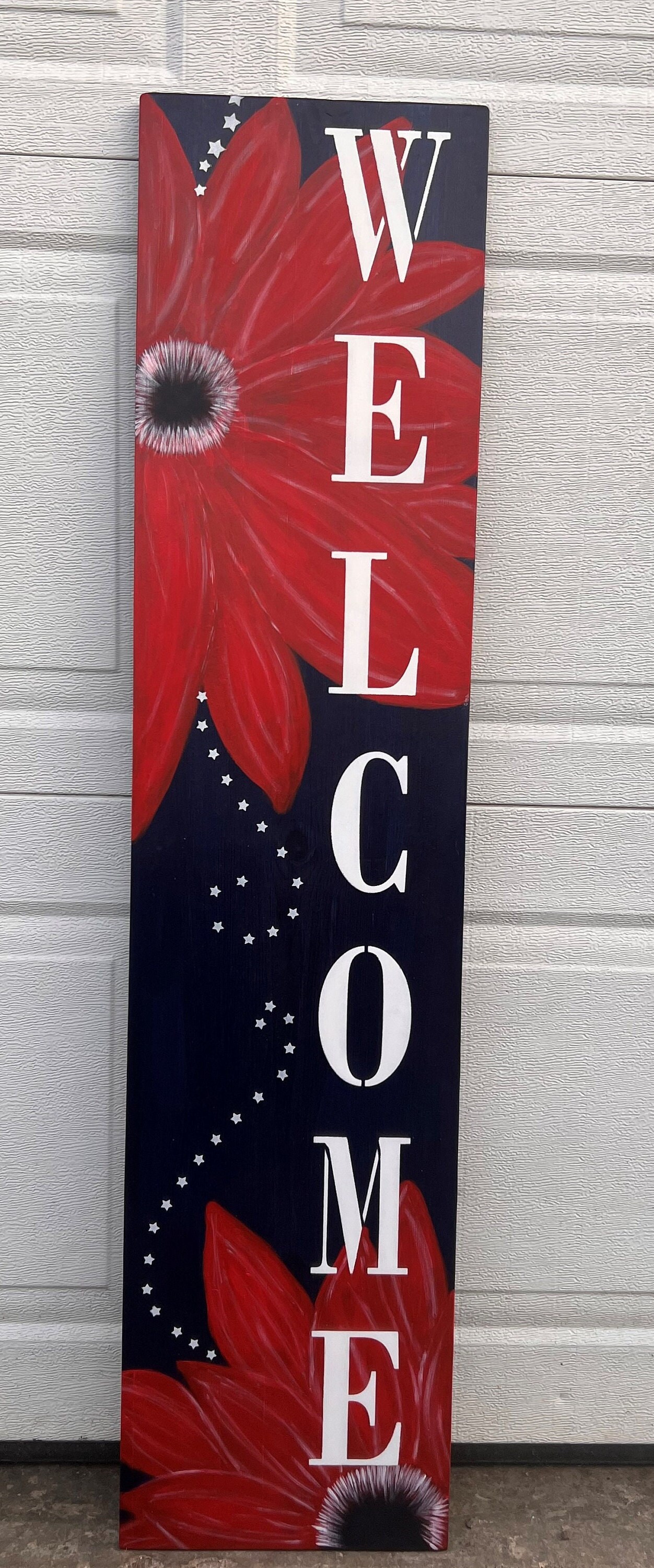 Daisy Flower Welcome Porch Leaner. Outdoor Welcome Sign. Welcome Flower ...