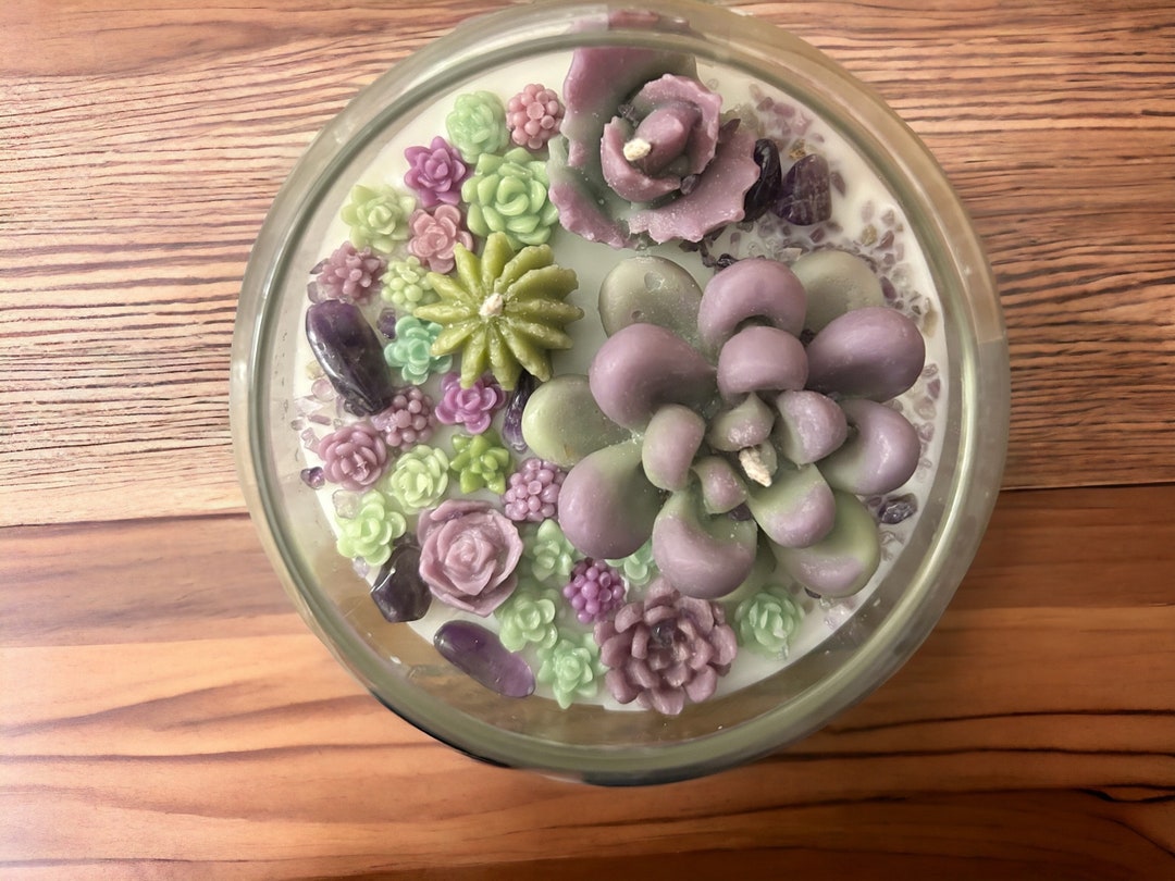 Succulent Terrarium Candle Unscented 3 Wick Candle Cactus Gift Book ...