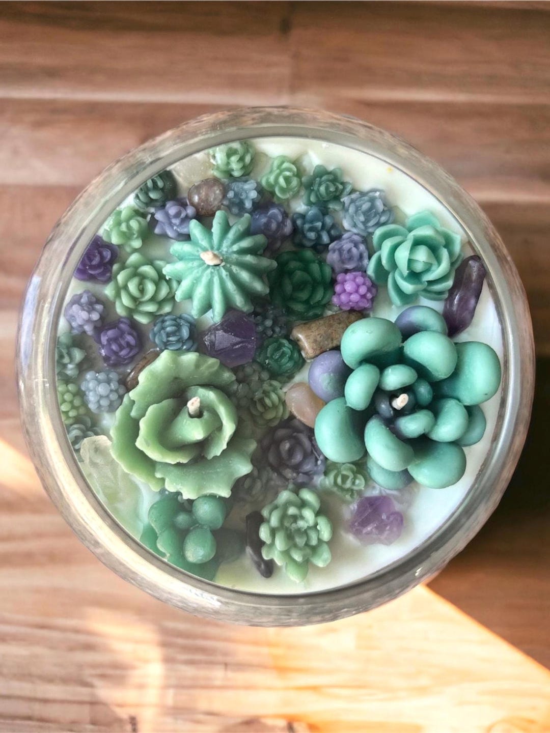 3-wick Succulent Terrarium Candle – Customizable Gift, Eco-friendly ...