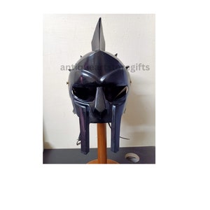 Medieval Black Gladiator/ Face Mask/ Helmet Handmade/ Forged Sca Larp ...