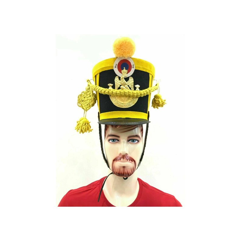 French Napoleonic Leather/ Yellow Shako Helmet/pompom/cordon,star Hook ...