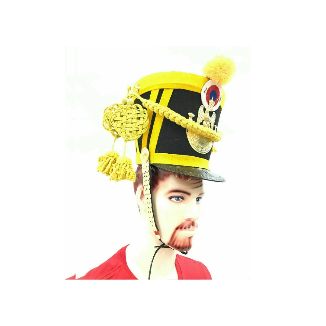 French Napoleonic Leather/ Yellow Shako Helmet/pompom/cordon,star Hook ...