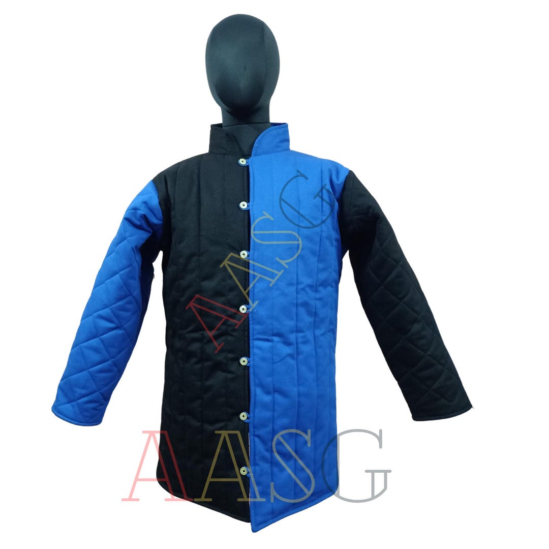 Medieval Padded Cotton Full Sleeve Two-color Gambeson | Quilted Armor ...
