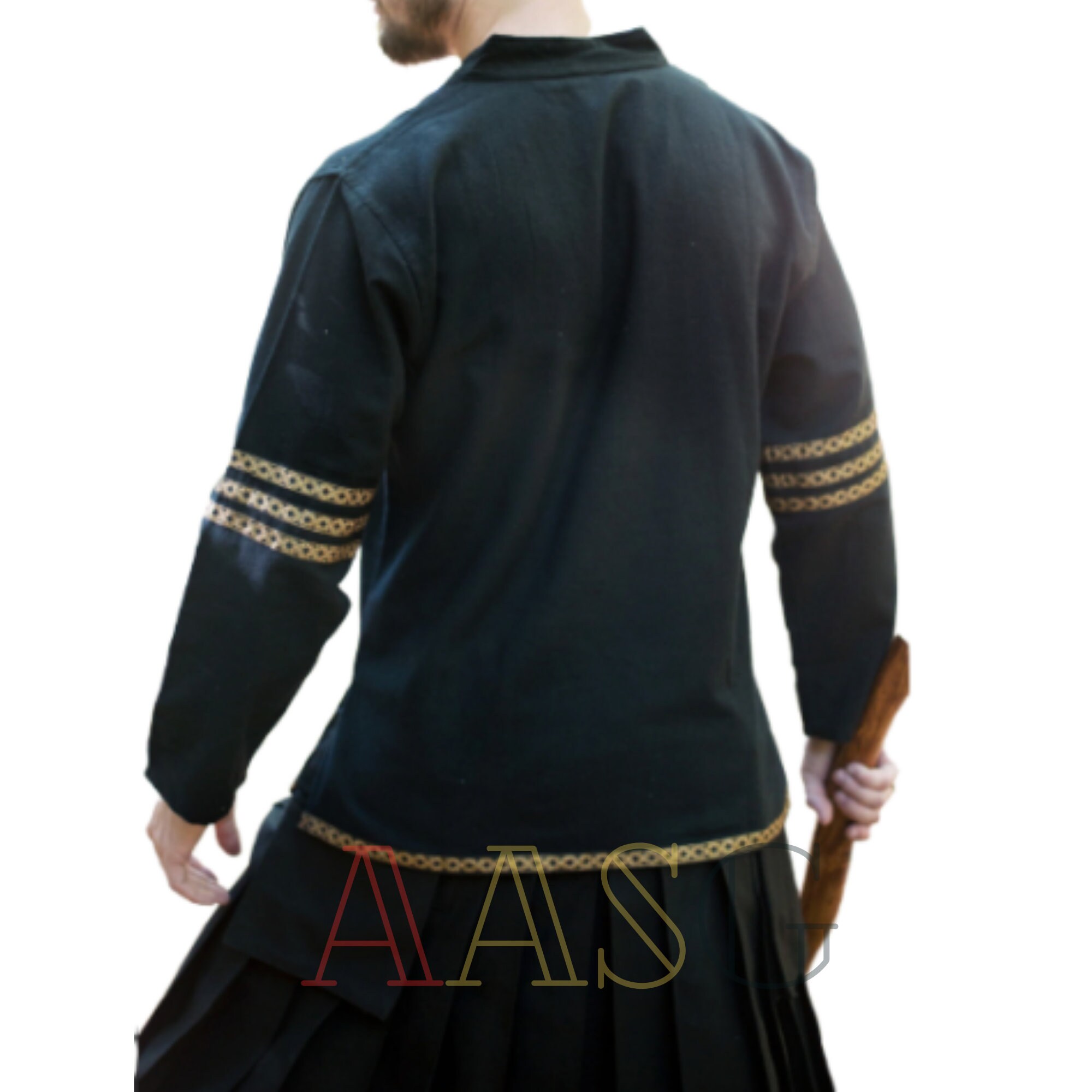 Medieval Tunic Full Sleeve Sca Larp Cotton Fabric Aketon Renaissance of ...