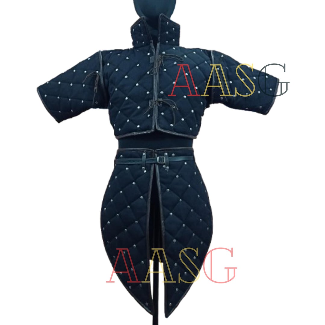 Medieval Viking Women's Gambeson – Thick Padded Cotton Half Sleeve ...