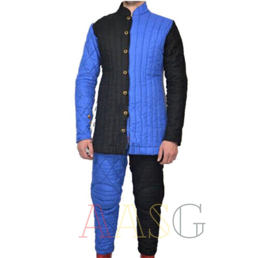 Medieval Cotton Gambeson Set: Full Sleeve Quilted Armor for LARP - Etsy