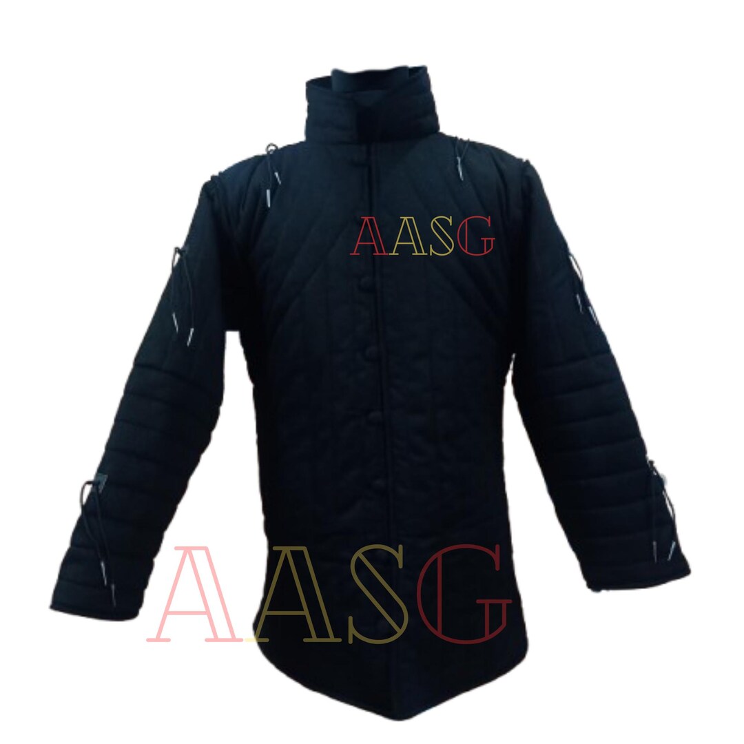 Medieval Thick Padded Cotton Gambeson–full Sleeve Breathable Adjustable ...