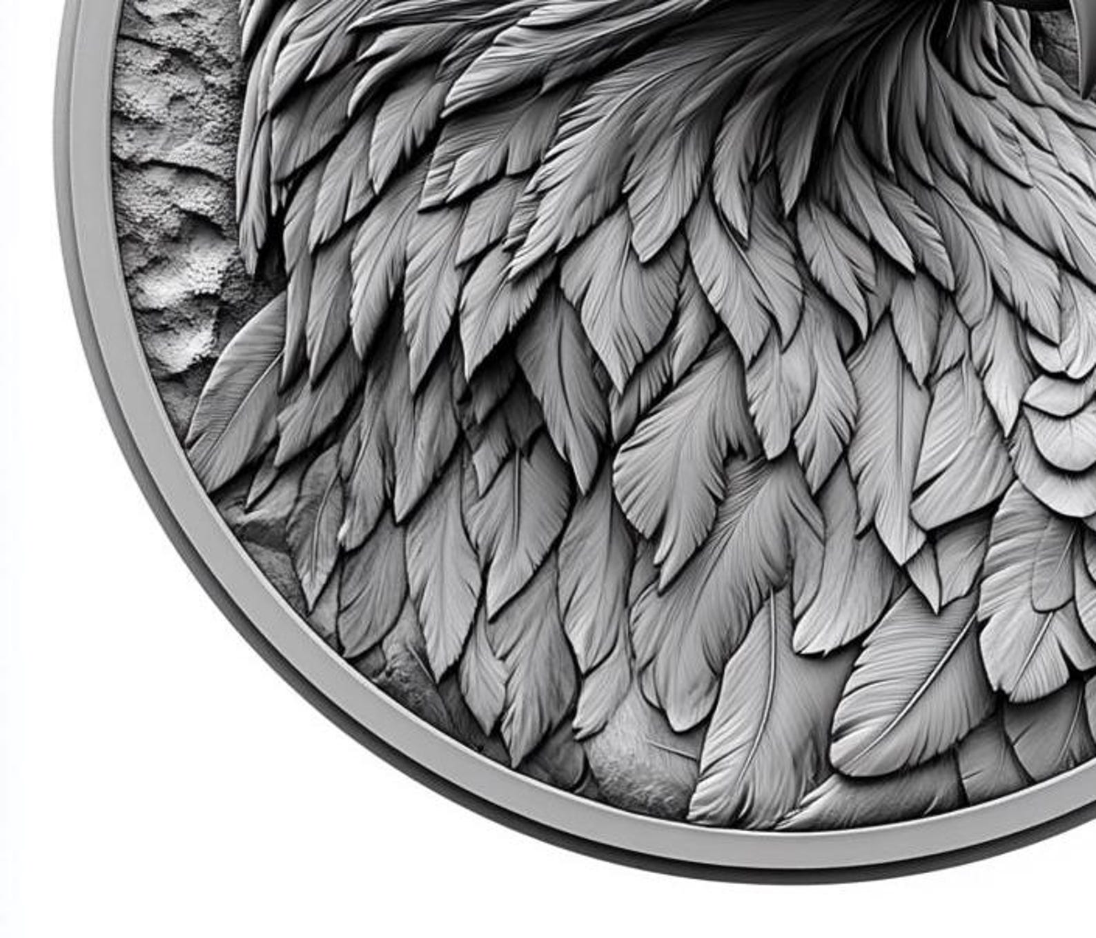 3D Eagle Coin Engraving File: Depth Map for Fiber Laser (PNG, Lightburn ...