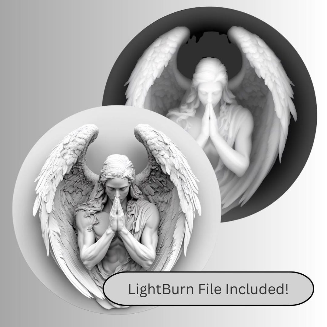 Angel & Babe Brass Coin PNG Design: Fiber Laser Engraving Template ...