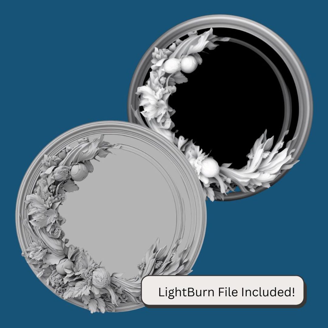 3D Coin Engraving File: Floral Depth Map (PNG, Lightburn) - Etsy