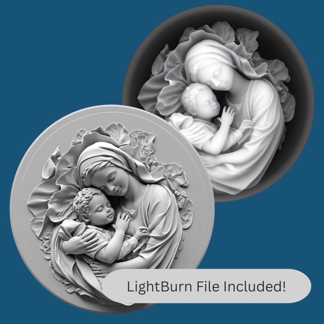 Virgin Mary Coin 3D Engraving File: Fiber Laser CNC (PNG, Lightburn) - Etsy