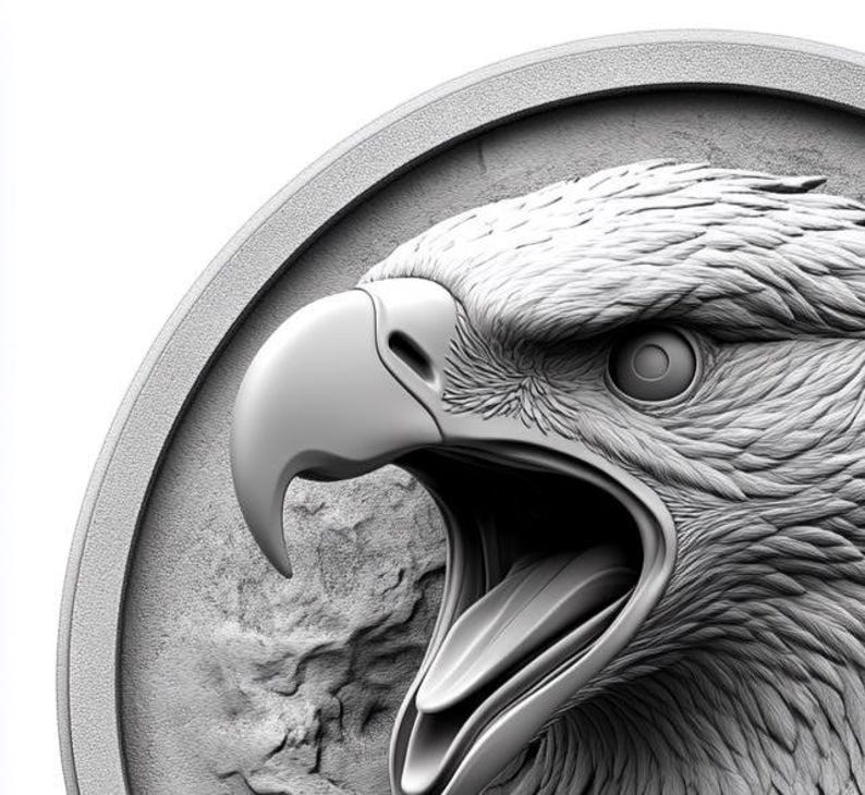Coin Depth Map | Height Map | Xtool | Glowforge | PNG File | Grayscale ...