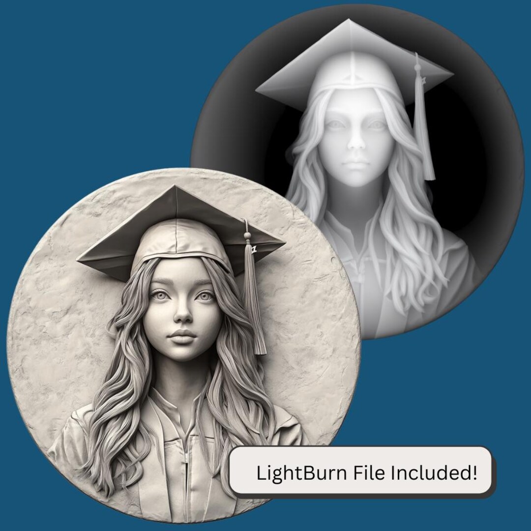 3D Graduation Coin Engraving File: Fiber Laser, CNC (PNG, Lightburn) - Etsy
