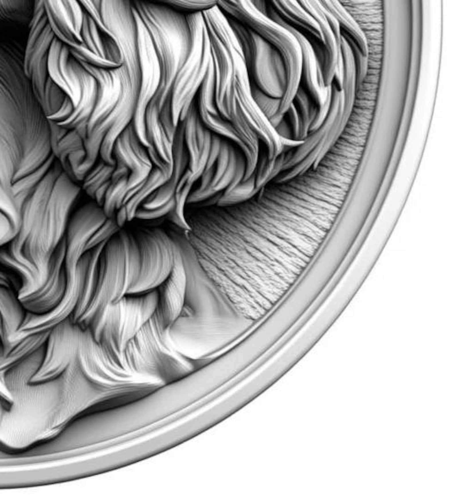 Coin Depth Map | Height Map | Xtool | Glowforge | PNG File | Grayscale ...