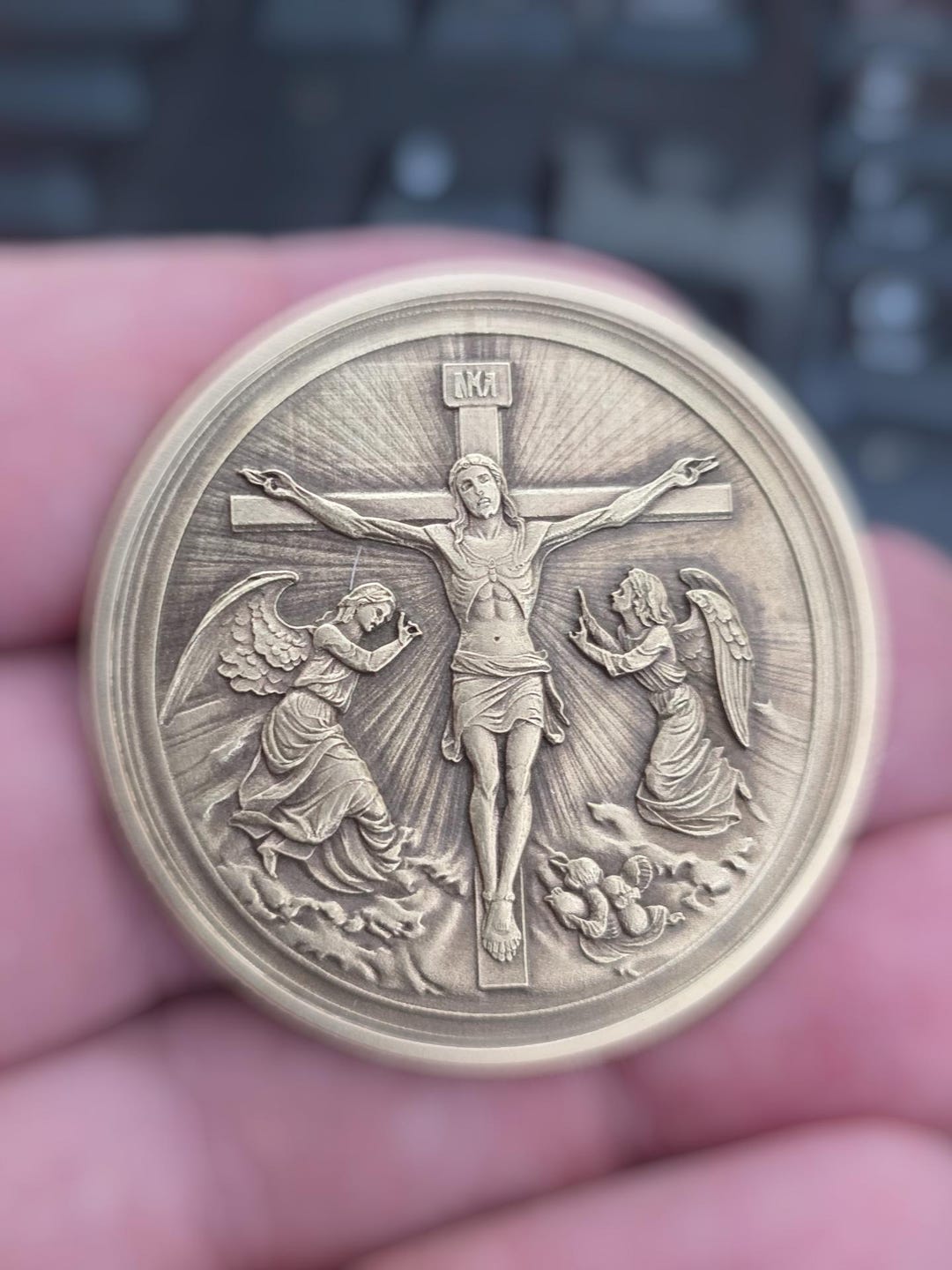 Brass Devotional Coin With Christ on the Cross – Christian Pocket Token ...