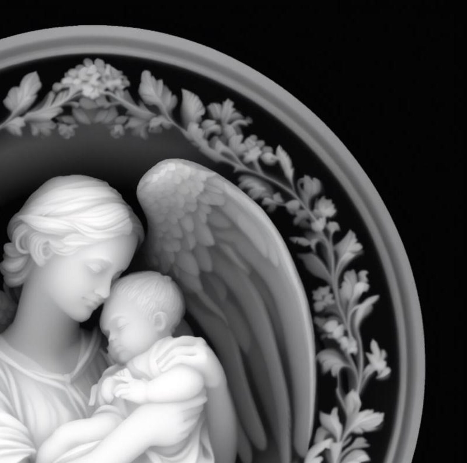 3D Angel & Babe Coin Depth Map: Fiber Laser Engraving (PNG File) - Etsy