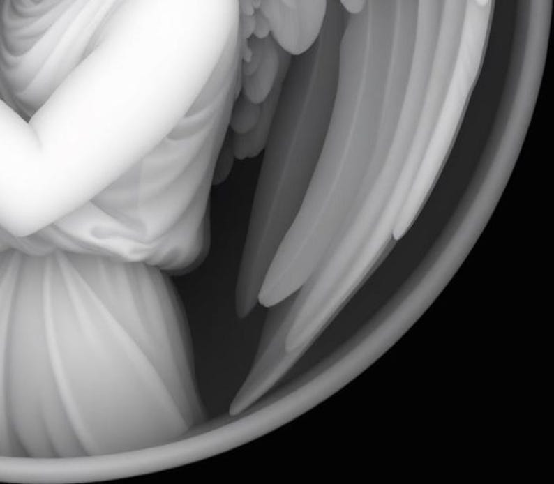 3D Angel Coin Depth Map Engraving: Laser Cut PNG File - Etsy