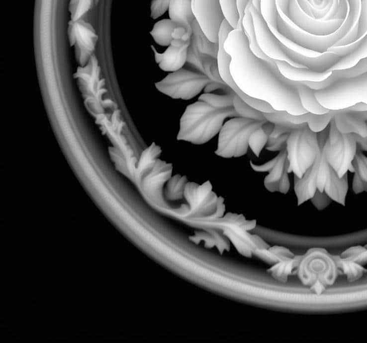 3D Rose Coin Depth Map Engraving: Laser Cut PNG File (digital Download ...
