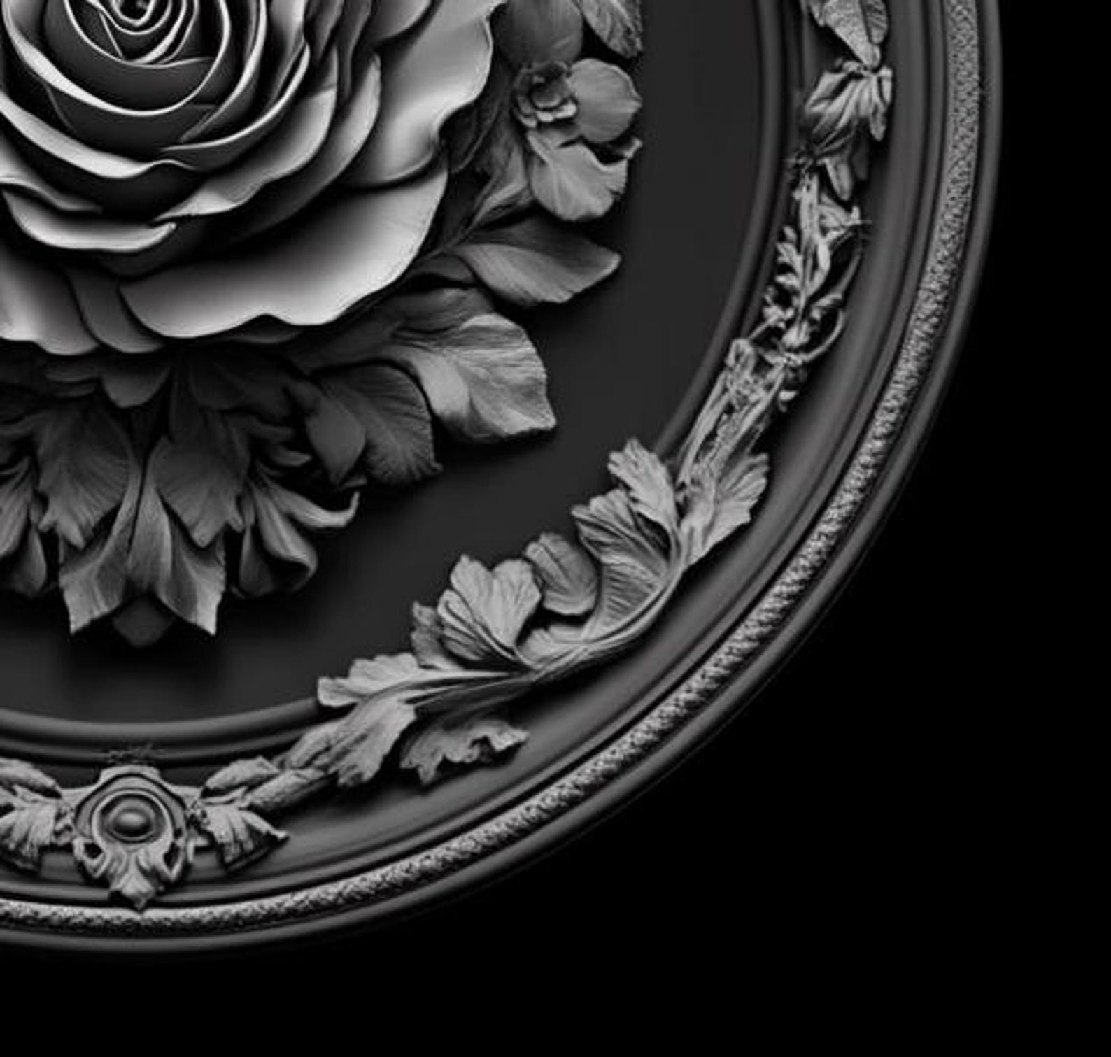 3D Rose Coin Depth Map Engraving: Laser Cut PNG File (digital Download ...