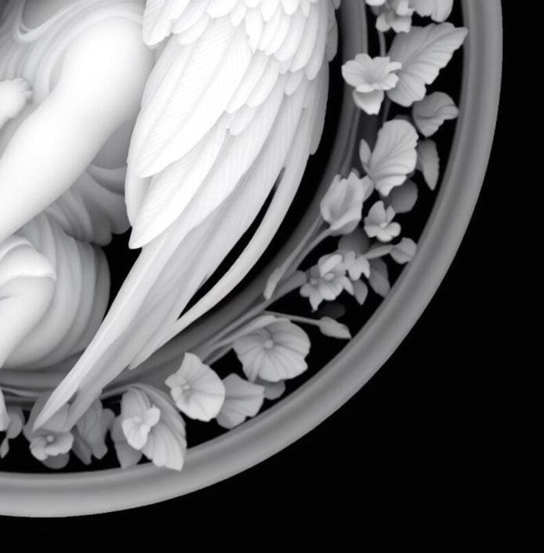 Angel and Child Coin 3D Depth Map Engraving (PNG File) - Etsy