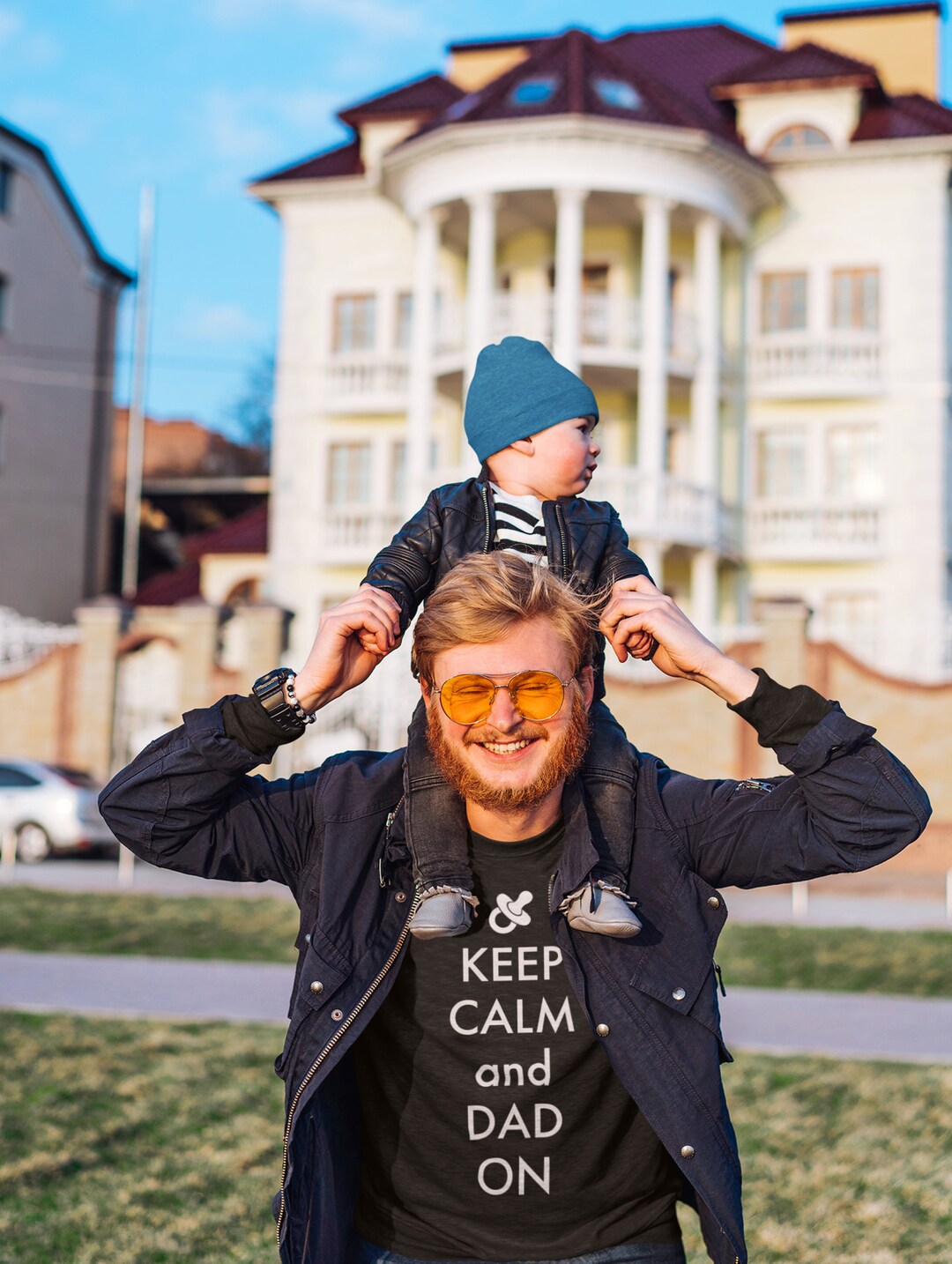 Funny Dad Shirt, Keep Calm & Dad on Pacifier, Dad Joke/ Father's Day ...