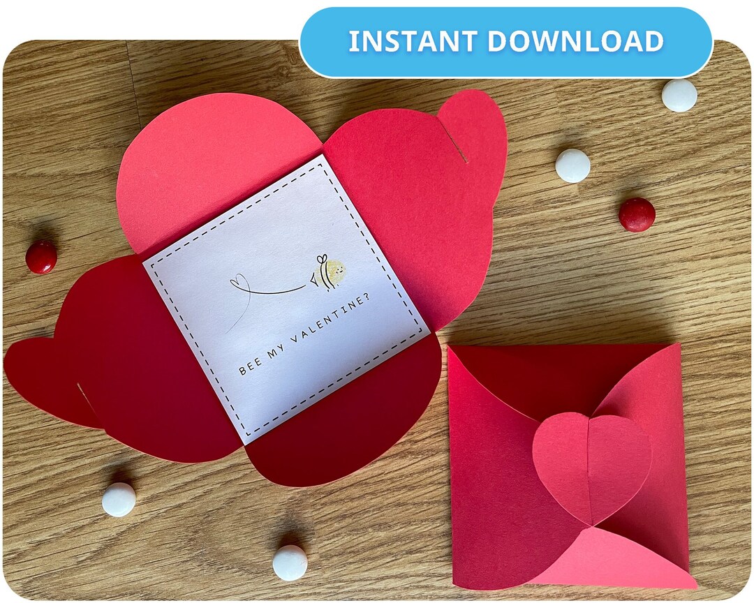 Heart-shaped Envelope | Valentine's Day Envelope | Printable Envelope ...