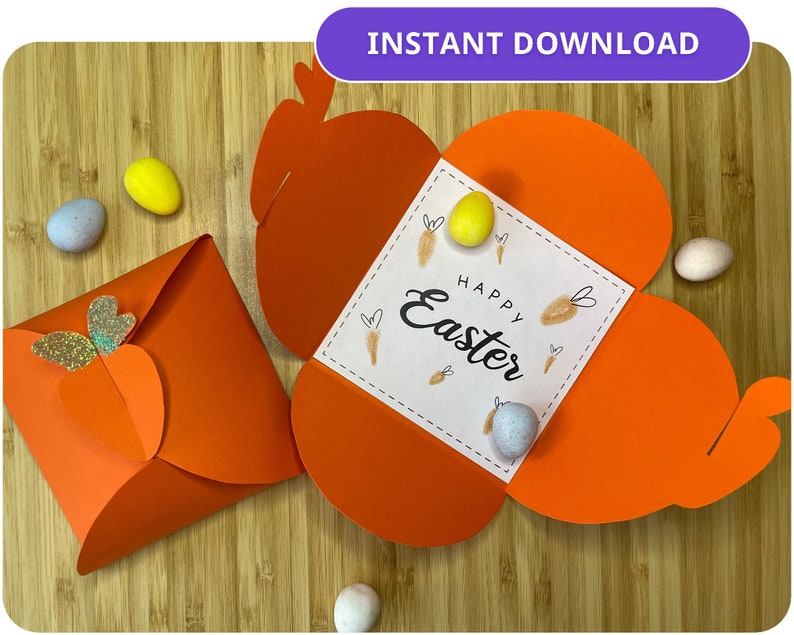 Easter Envelope With 4 Square Easter Cards Carrot Shape Easter ...