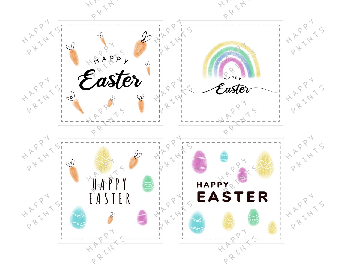Easter Envelope With 4 Square Easter Cards Carrot Shape Easter ...