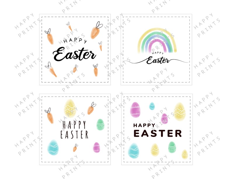Easter Envelope With 4 Square Easter Cards Carrot Shape Easter ...