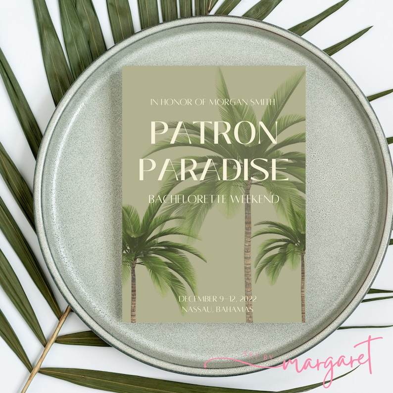 Patron Paradise Bachelorette Invitation Template, Tequila Bachelorette ...