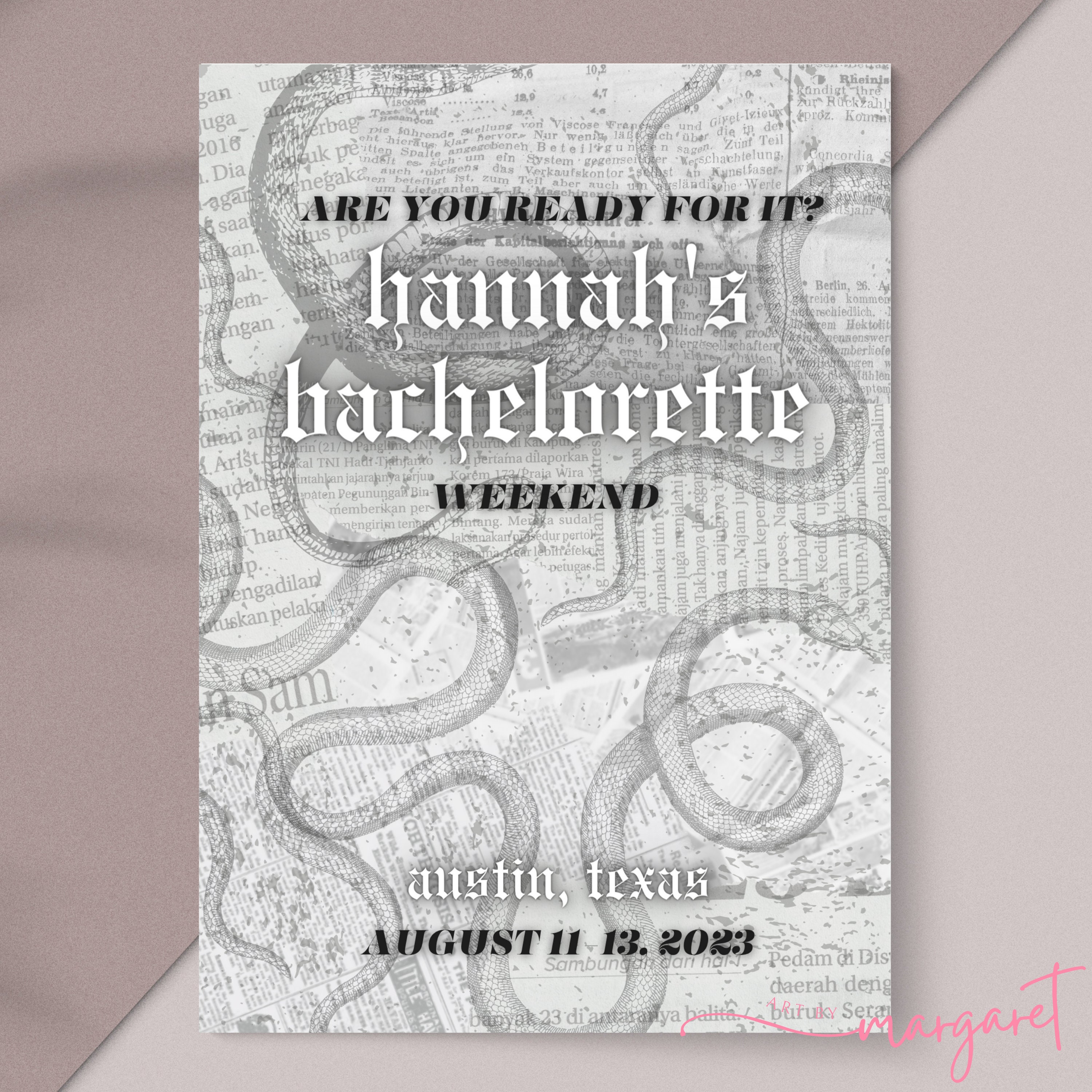 Taylor Swift Reputation Party Invitation | Editable Template Invitation ...