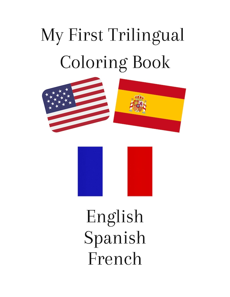 English Spanish French Coloring Pages - Etsy