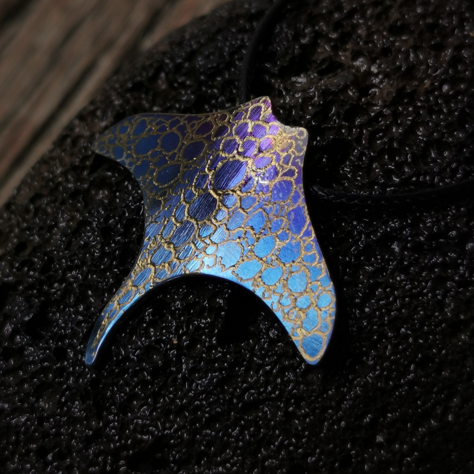 Titanium Devil Fish Pendant. Handmade Pendant. Fish Necklace. Gifts for ...