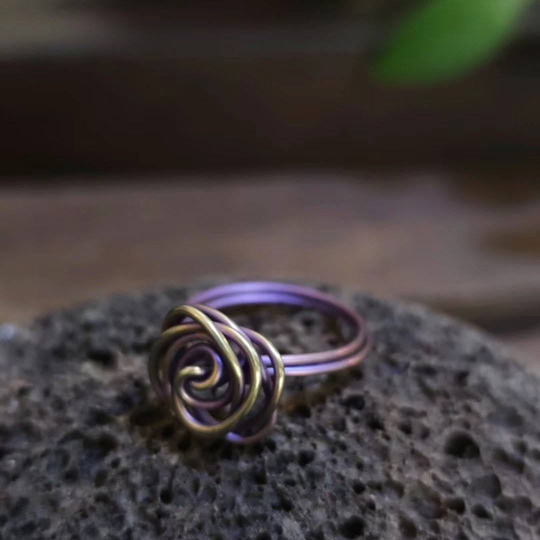 Titanium Rose Ring. Handmade Ring. Oxidized Titanium Jewelry. Statement ...