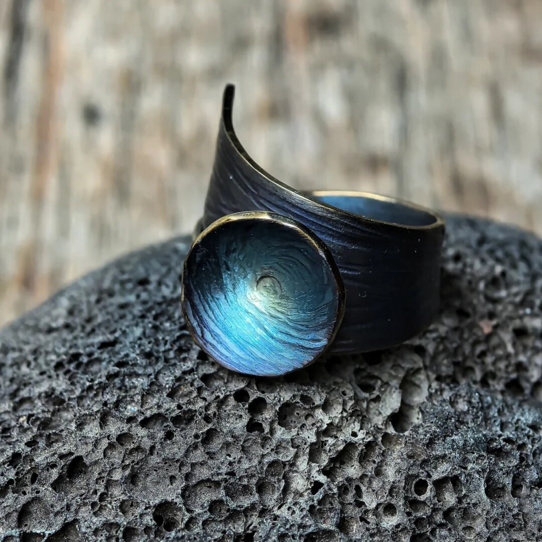 Handmade Titanium Ring. Starry Sky Ring. Titanium Celestial Themed ...
