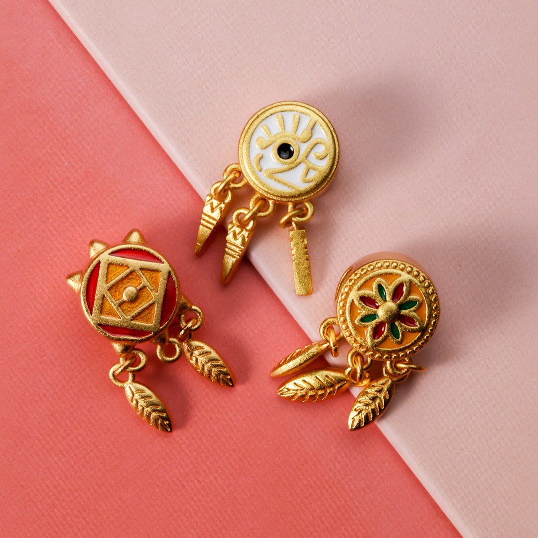 24k Real Gold Plated Enamel Special Symbols Beads. Spacer - Etsy