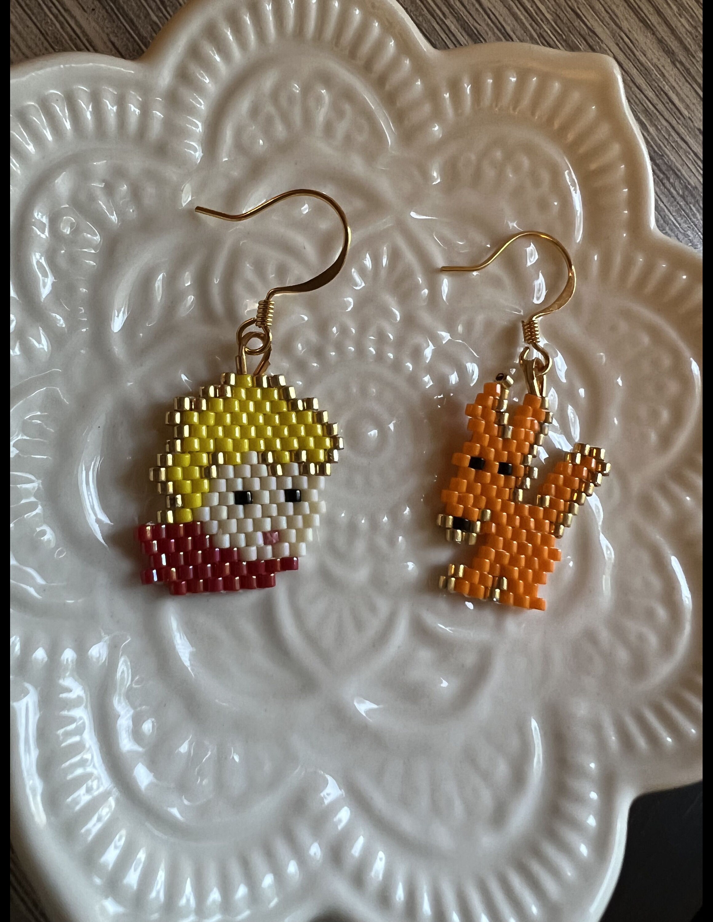 The Little Prince and Fox Miyuki Delica Beaded Handmade Earrings - Etsy
