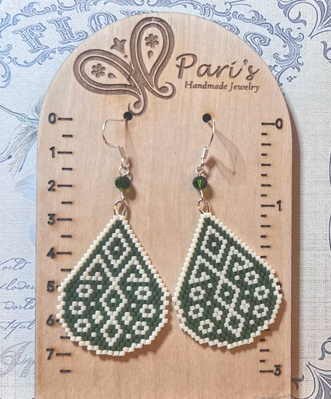 Ethnic Pattern Delica Brick Stitch Teardrop Green Matte - Etsy