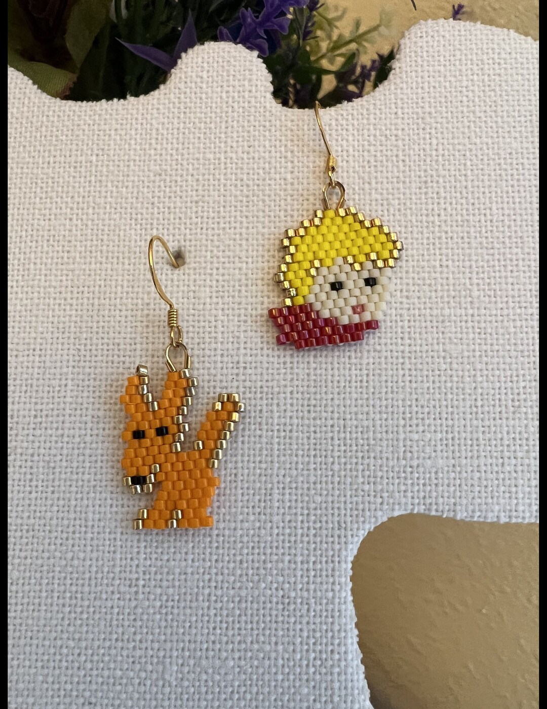 The Little Prince and Fox Miyuki Delica Beaded Handmade Earrings - Etsy