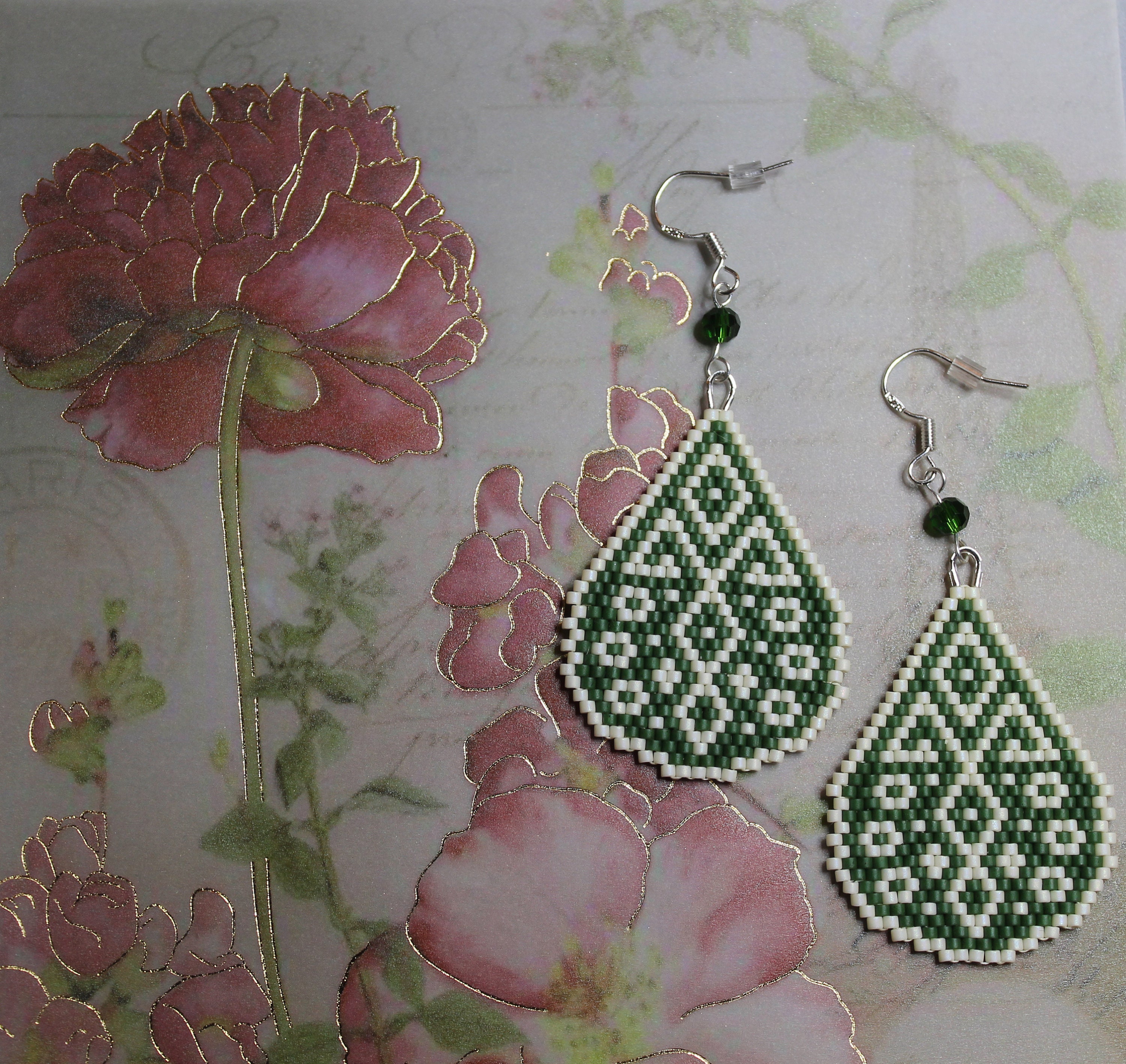 Ethnic Pattern Delica Brick Stitch Teardrop Green Matte - Etsy