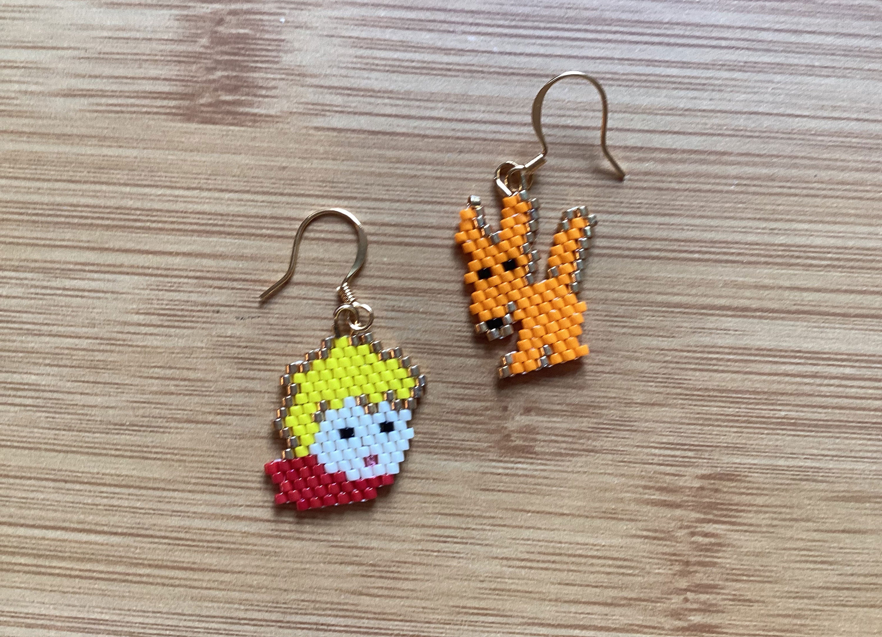 The Little Prince and Fox Miyuki Delica Beaded Handmade Earrings - Etsy