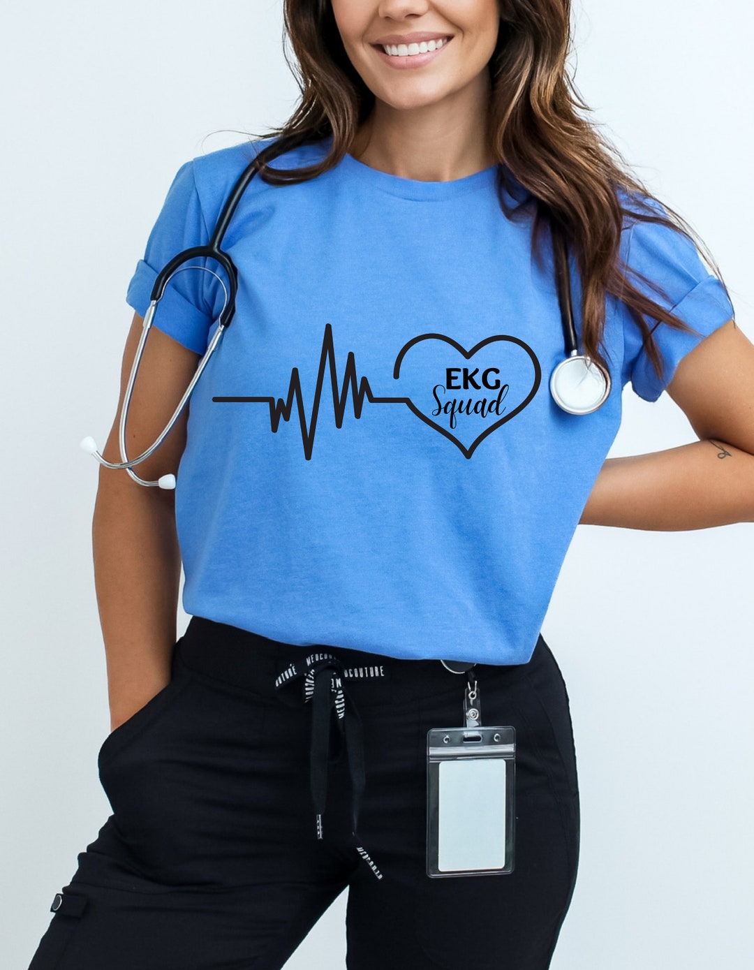 EKG Squad Cursive-heartbeat Nurse Shirt, Pulse Shirt, EKG Shirt, Gifts ...