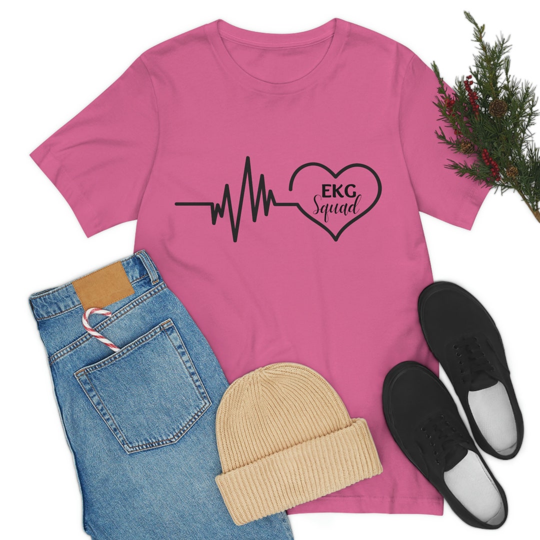 EKG Squad Cursive-heartbeat Nurse Shirt, Pulse Shirt, EKG Shirt, Gifts ...